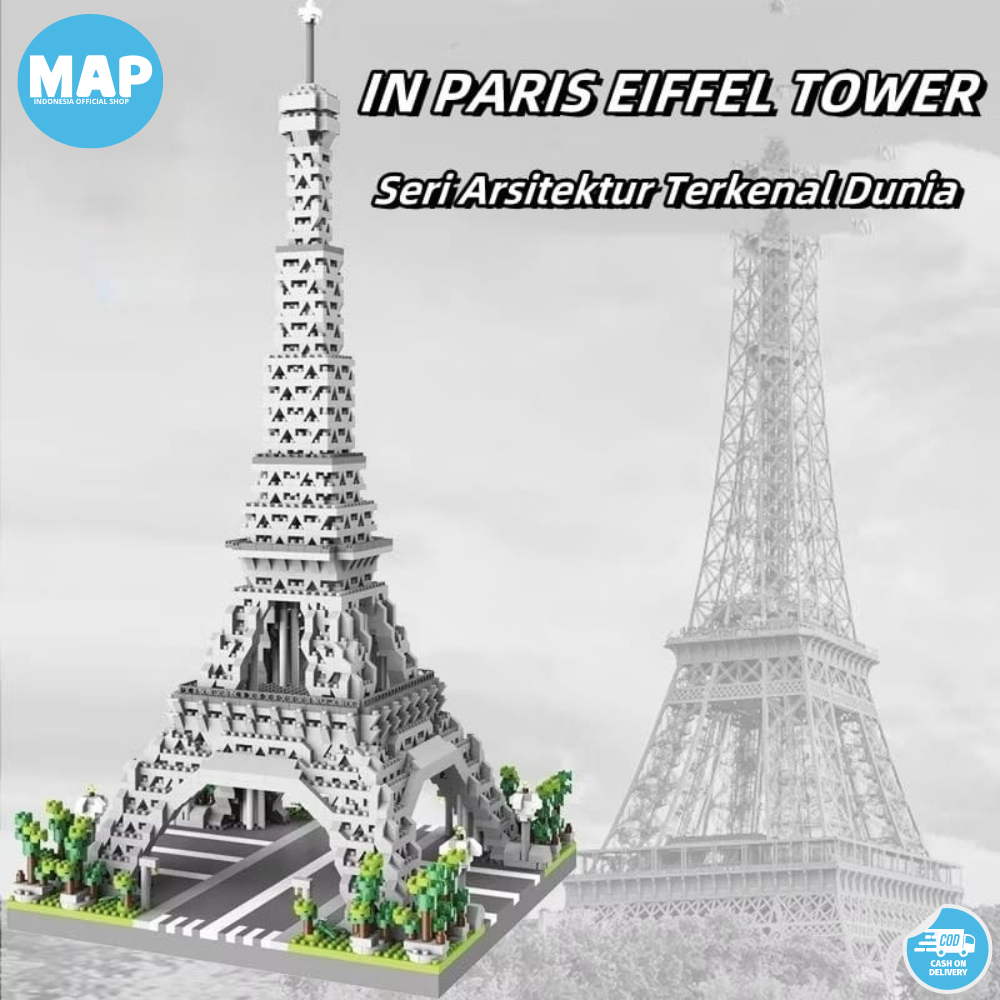 Jual MAP Bricks Menara Eiffel Tower Paris Miniatur Blok Bangunan Perakitan Mainan Hadiah Anak ...