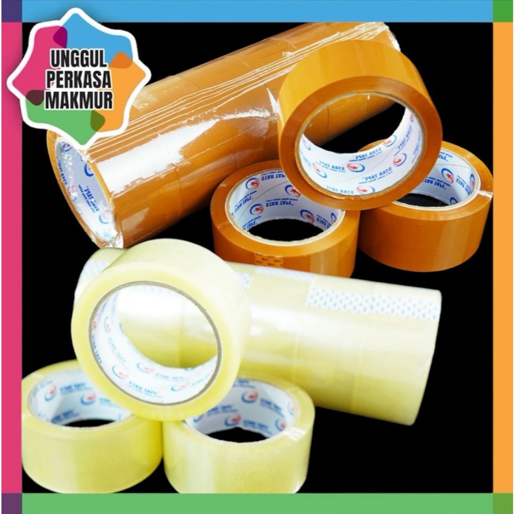 Jual Lakban Coklat / Bening Star Tape 2 Inch. 90Yard - Cokelat Transparan Selotip | Shopee Indonesia