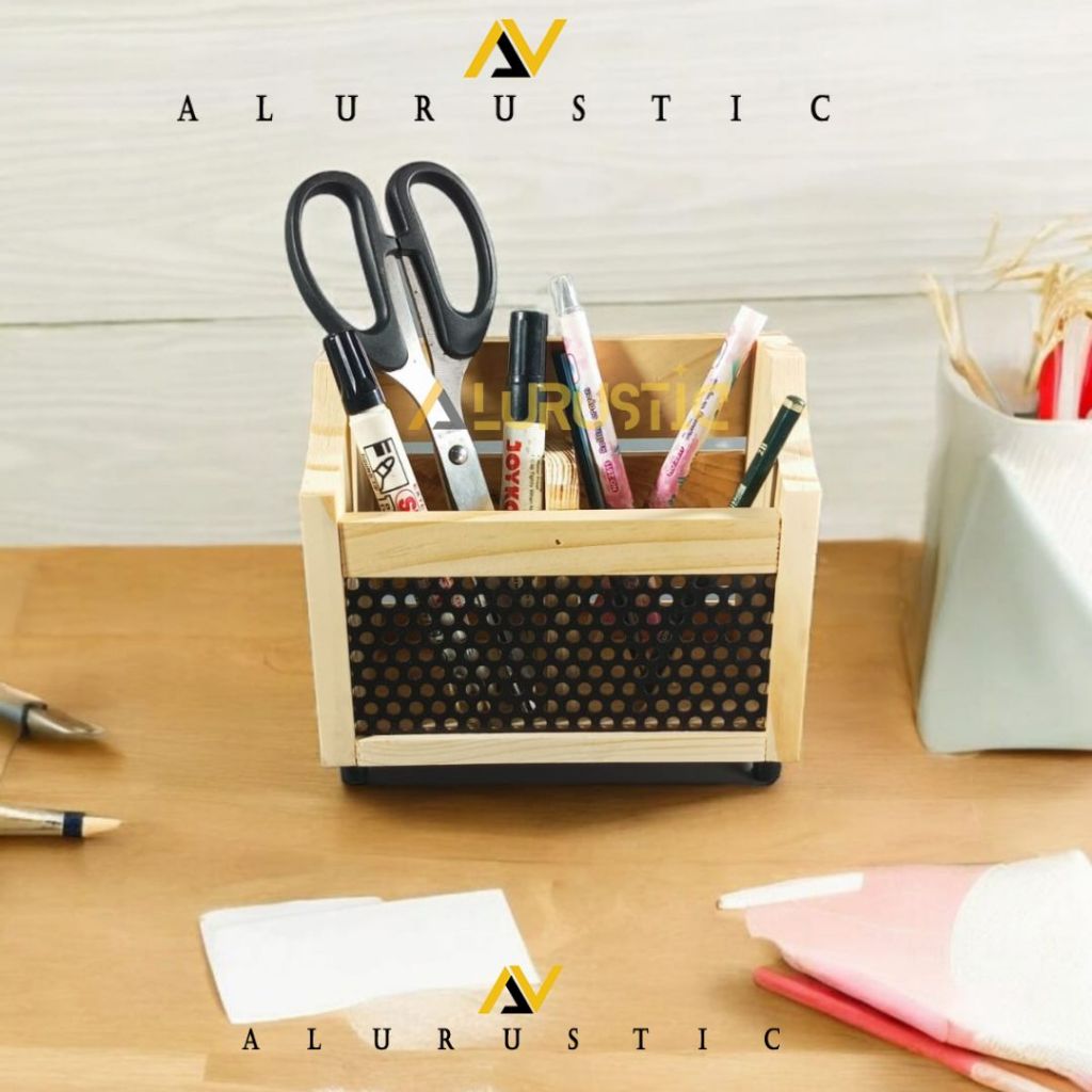 Jual RAK ORGANIZER KAYU AESTHETIC / RAK ATK MEJA KERJA MINIMALIS KANTOR ...