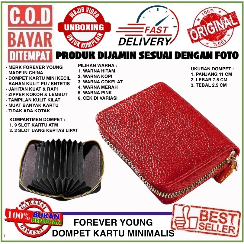 Jual Forever Young Card Wallet Dompet Kartu Kecil Minimalis Muat Banyak ...