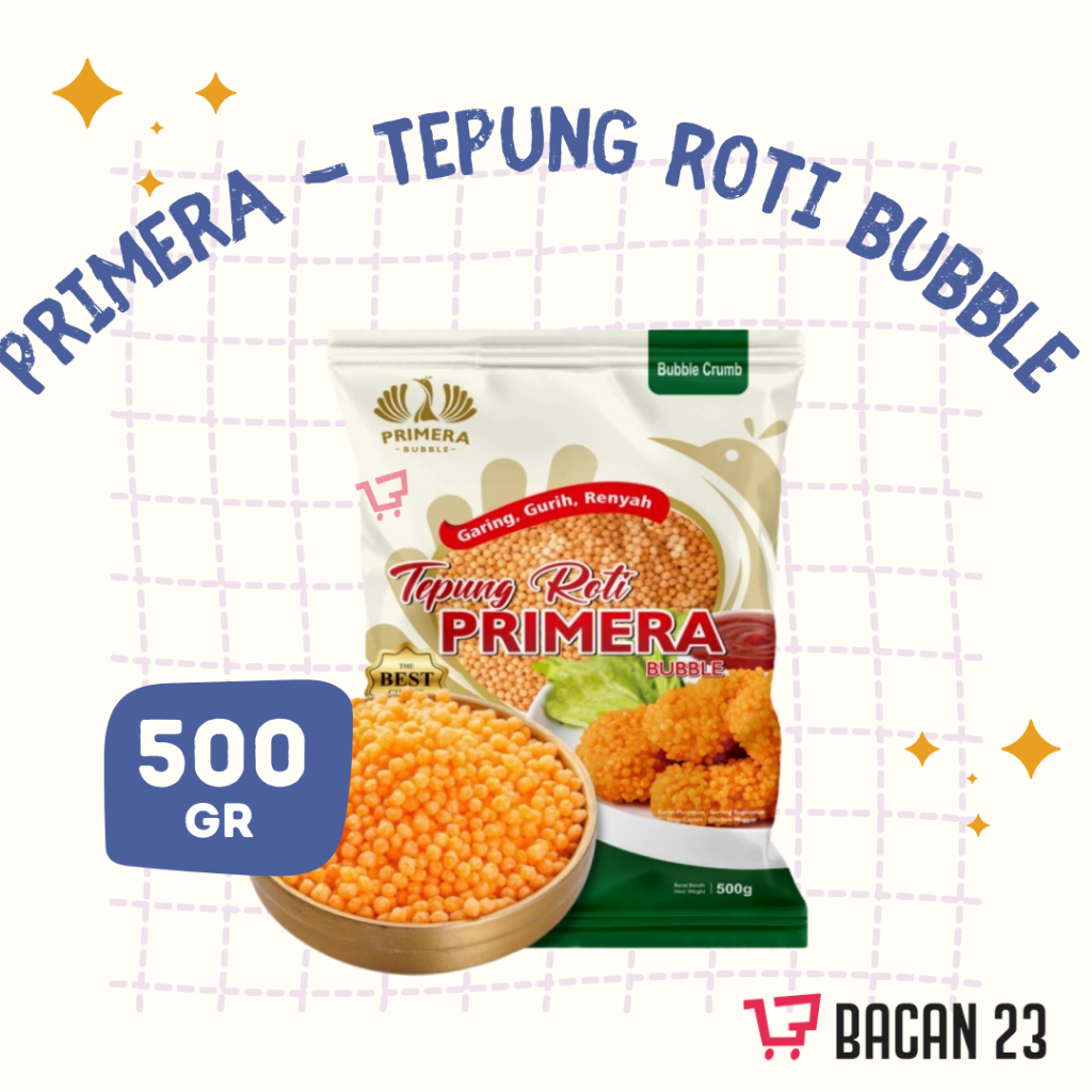 Jual Primera Tepung Roti Bubble Crumb (500gr) Tepung Roti Primera ...
