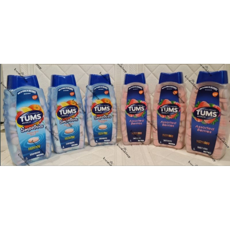 Jual TUMS Chewy Bites Chewable Antacid Tablets with Gas Relief, Lemon ...