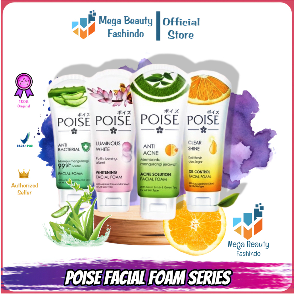 Jual Poise Facial Foam Series Sabun Cuci Muka | Luminous White | Clear ...