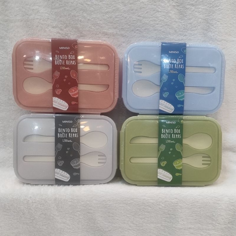 Jual Official BALI MINISO Large Capacity Rectangle Bento Box (1200mL ...