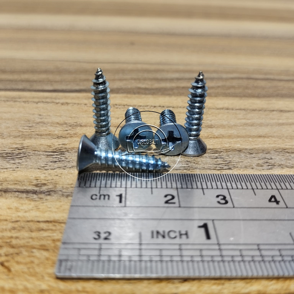 Jual SEKRUP FH FAB PANJANG 2CM 8X3/4 SKRUP F+AB TAPPING TAPING SCREW 8 ...