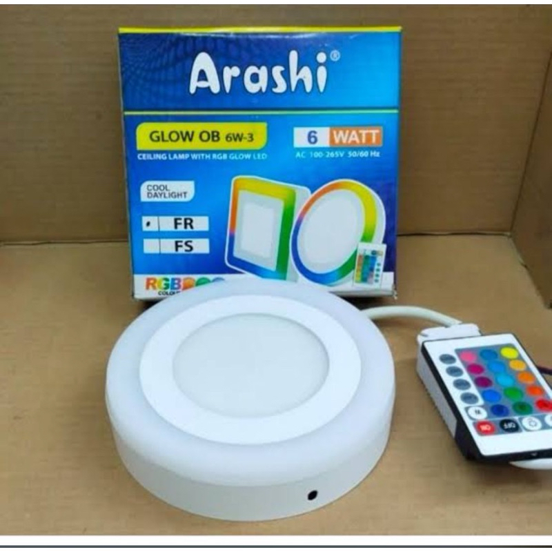 Jual LAMPU DOWNLIGHT OB ARASHI || LAMPU PANEL OB ARASHI 6 WATT REMOTE ...