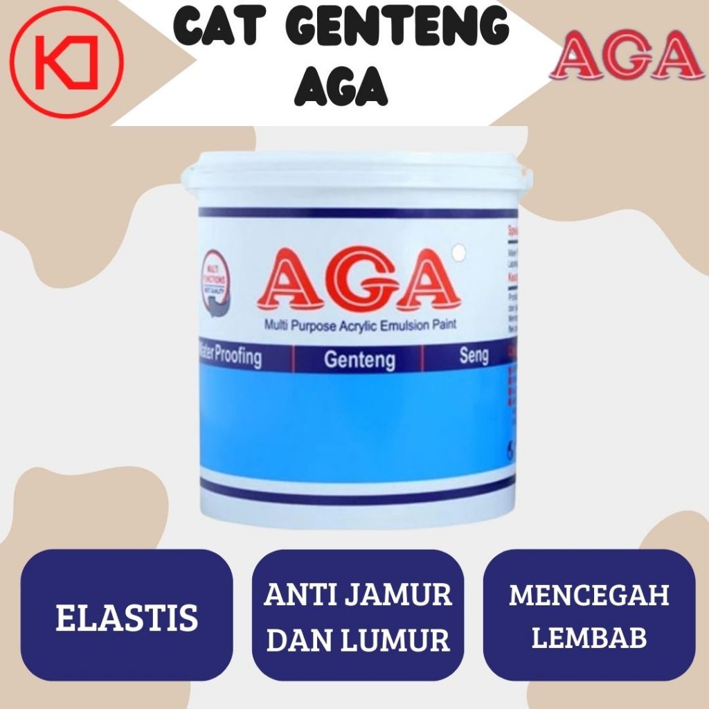 Jual Cat AGA Waterproofing/ Cat Anti Bocor/ Cat Genteng 1kg | Shopee ...