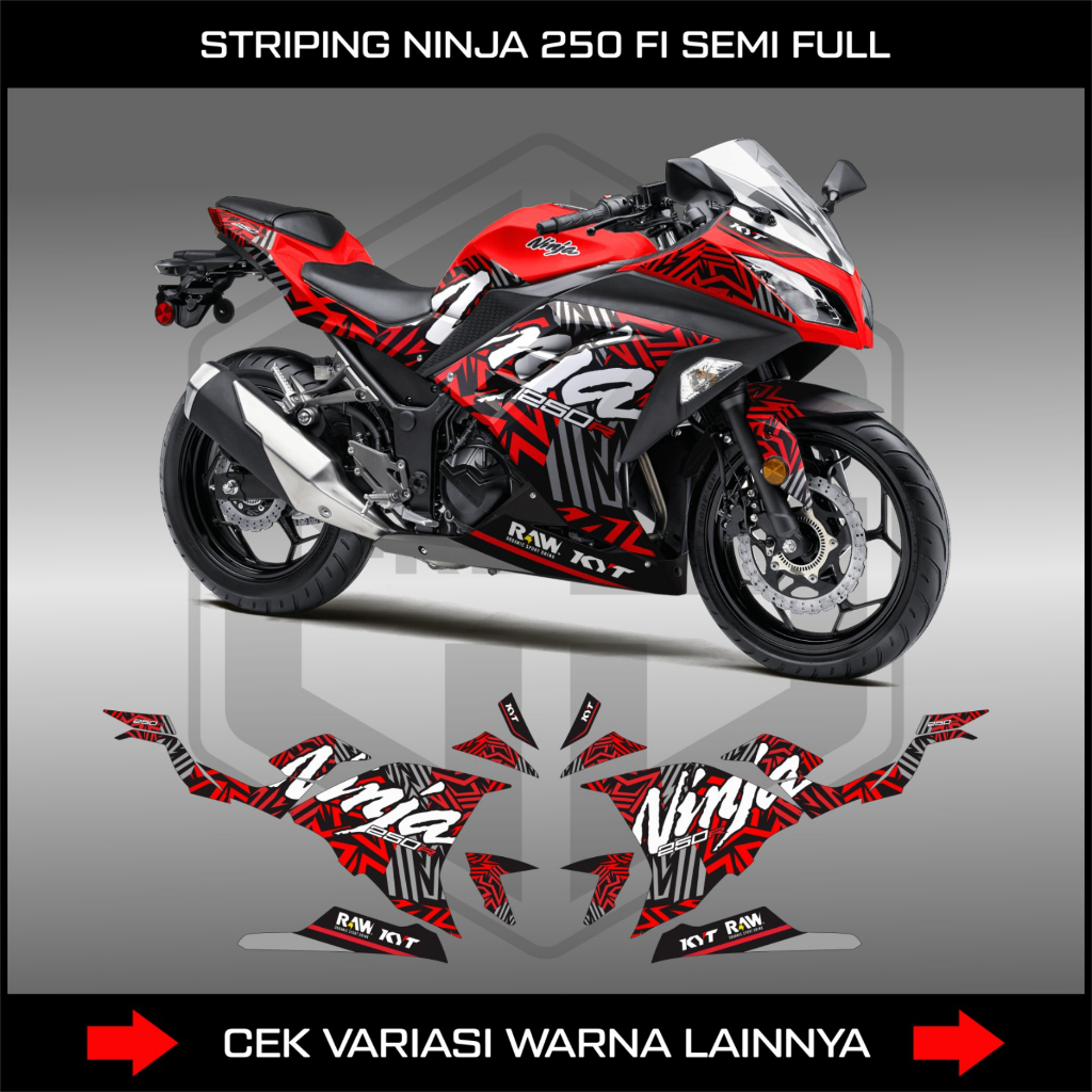 Jual STIKER STRIPING NINJA 250 FI OLD / STICKER LIS VARIASI SEMIFULL ...