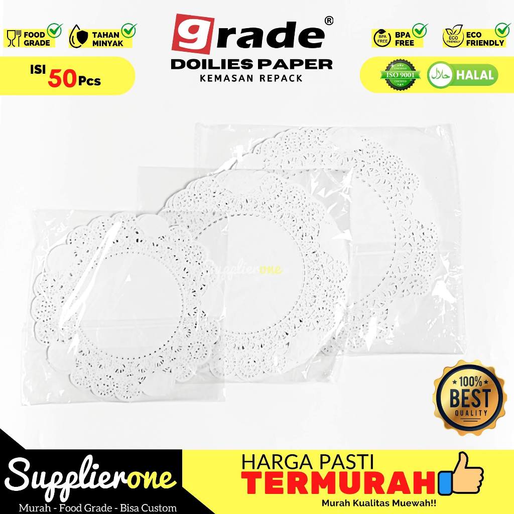 Jual Doyleys Paper Isi 50 Pcs / Doilies Paper / Doily Paper / Doyley ...