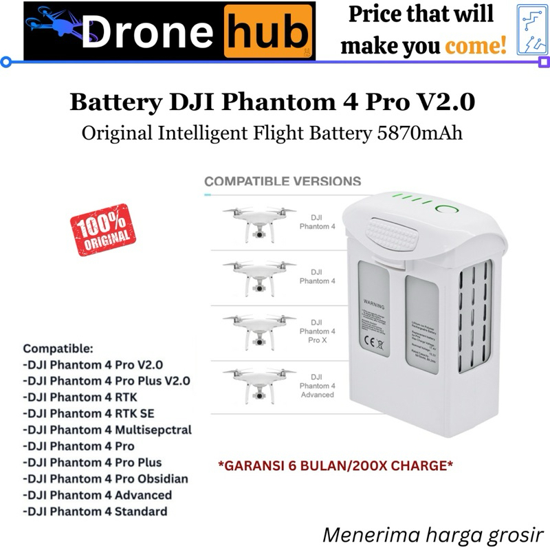 Jual Battery DJI Phantom 4 Pro Plus V2.0 DJI Phantom 4 Multispectral ...
