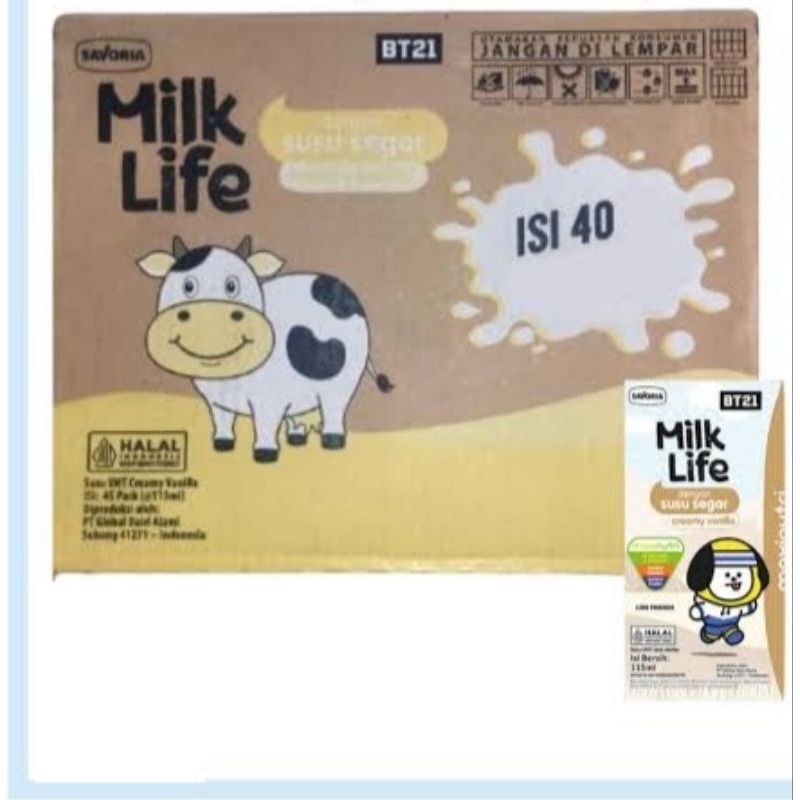 Jual susu UHT vanilla milk life kids 115 ml bt21 1 DUS / 1 KARTON ...