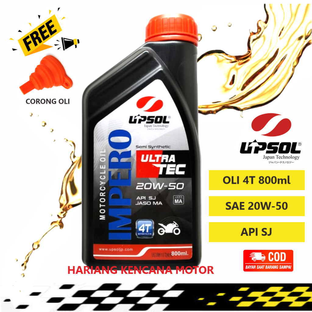 Jual Oli UPSOL IMPERO ULTRATEC 800ml 20w50 Motor 4T Bebek Murah Original Berkualitas | Shopee ...