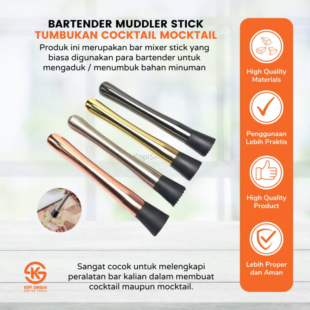 Jual Premium Bartender Muddler Stick Alat Penumbuk Mojito Bar Mixer ...