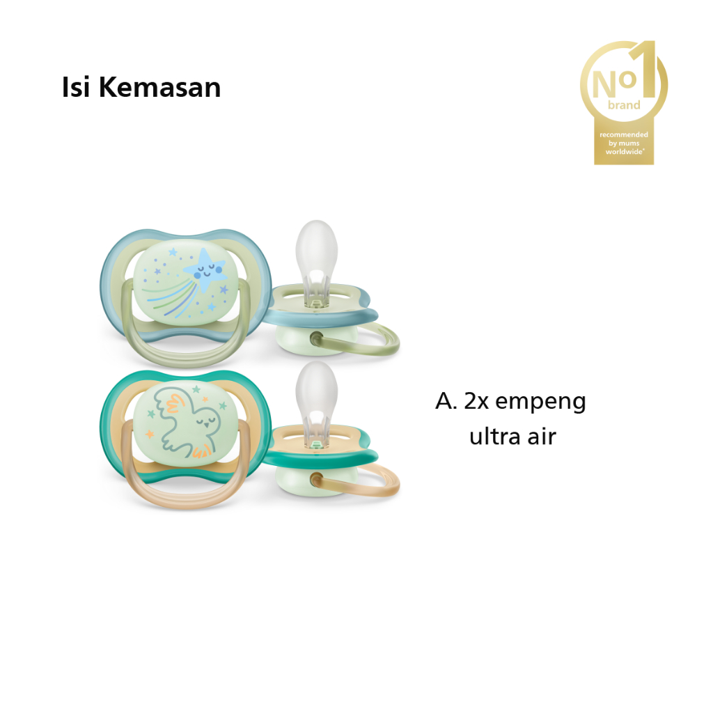 Jual Philips Avent | Empeng Bayi / Soother Bayi | Ultra Air Glow In The ...