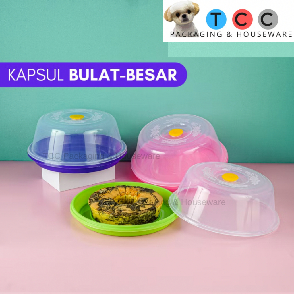 Jual Kotak Roti Kapsul BULAT BESAR (D=30cm) Tempat Bolu Plastik ...