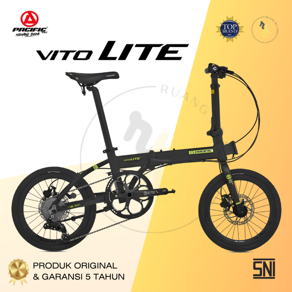 Jual Sepeda Lipat Ukuran 16 Inch VITO LITE (12 Speed/Hydraulic Discbrake) Folding Bike Pacific ...