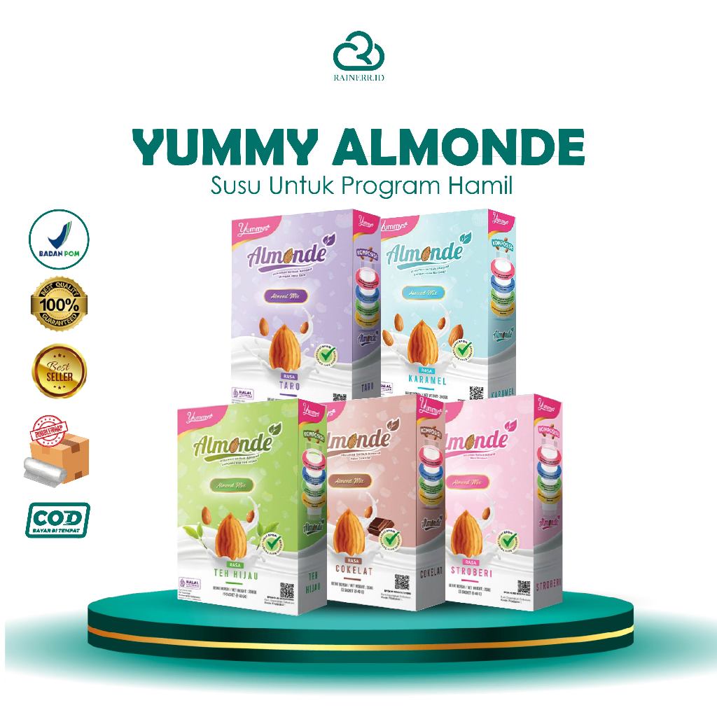 Jual YUMMYS ALMONDE Kemasan BOX Susu Almond Penunjang Program Ibu Hamil ...