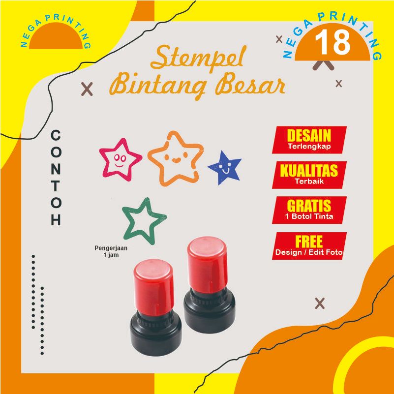 Jual Stempel bintang Nilai guru / Stempel Penilaian Murid TK SD ...