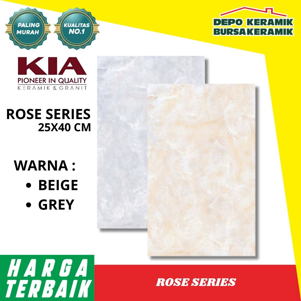 Jual Keramik Dinding 25x40 KIA ROSE SERIES - KIA ROSE BEIGE - KIA ROSE ...