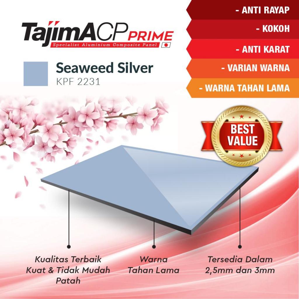 Jual ( Free Kurir Toko ) ACP TAJIMA Seaweed Silver 3mm Indoor aluminium ...