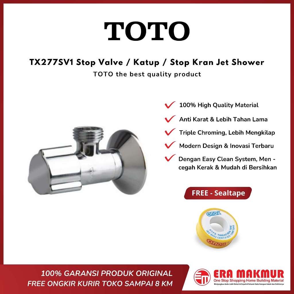 Jual TOTO - TX277SV1 Stop Valve / Katup / Stop Kran Jet Shower TX 277 ...