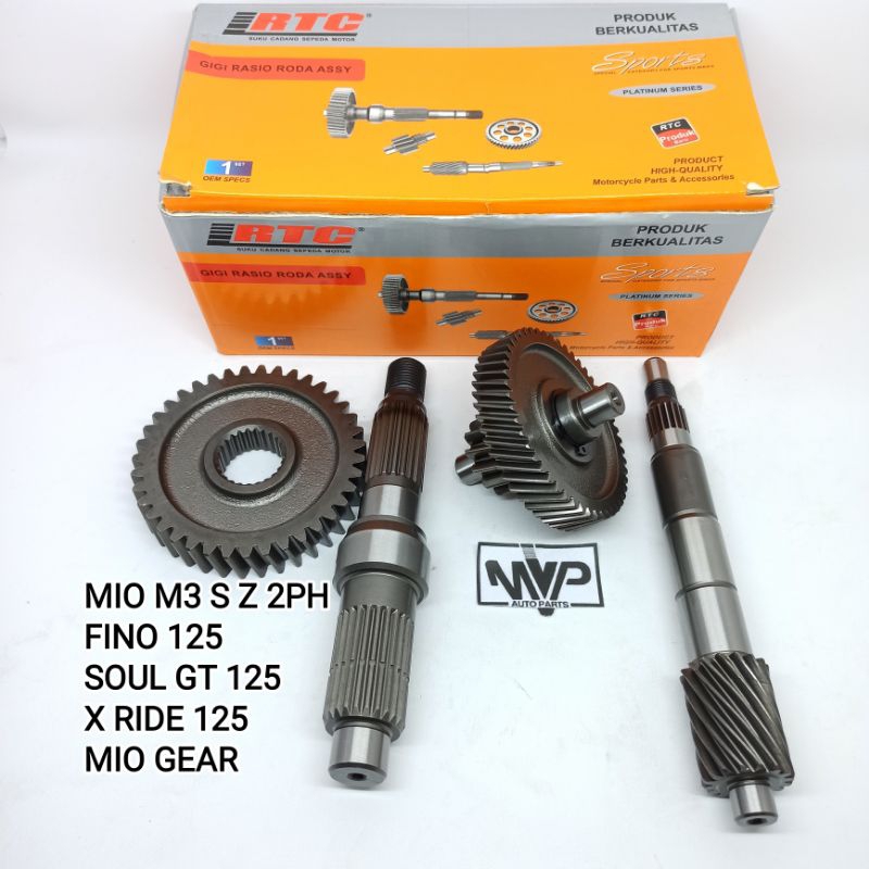 Jual PAKET Gigi Rasio Set Gir Gardan As Pully Mio M3 S Z Gear 125 Fino ...