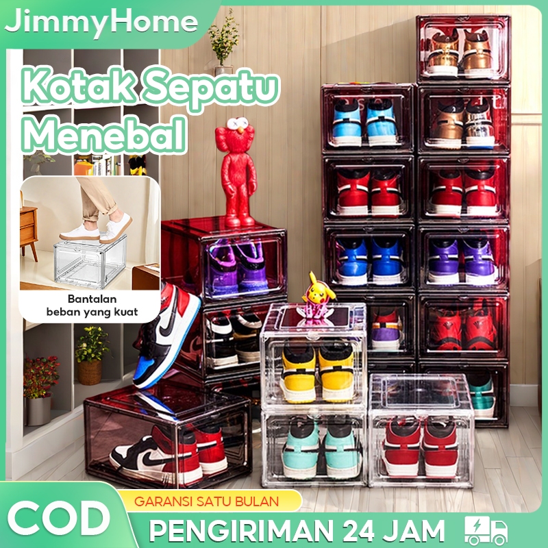Jual Kotak Sepatu Acrylic Model tebal Shoe Box Transparan Tebal ...