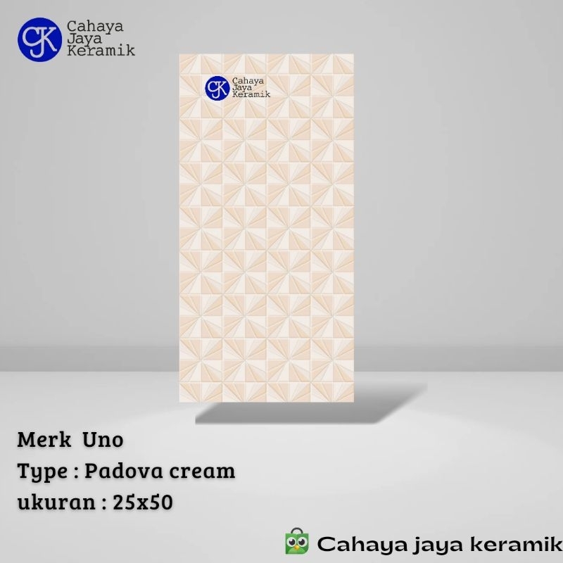 Jual keramik dinding kamar mandi glossy timbul uno padova cream 25x50 ...