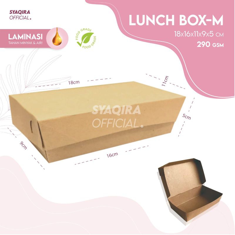 Jual Lunch Box Paper Kraft|Isi 50pcs|Ukuran M|Dus Nasi|Dus Catering ...