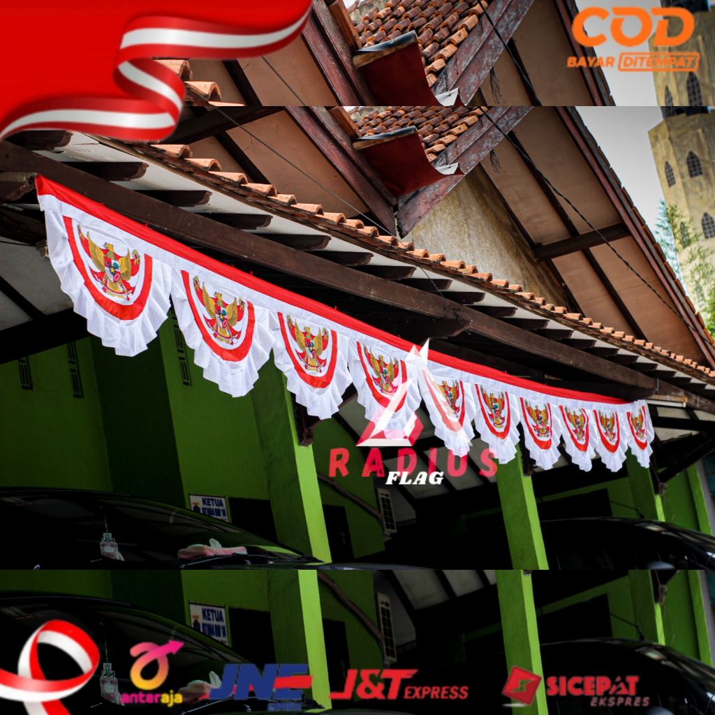Jual BENDERA BACKGROUND GARUDA PANJANG 10 GELOMBANG ± 8M | Shopee Indonesia