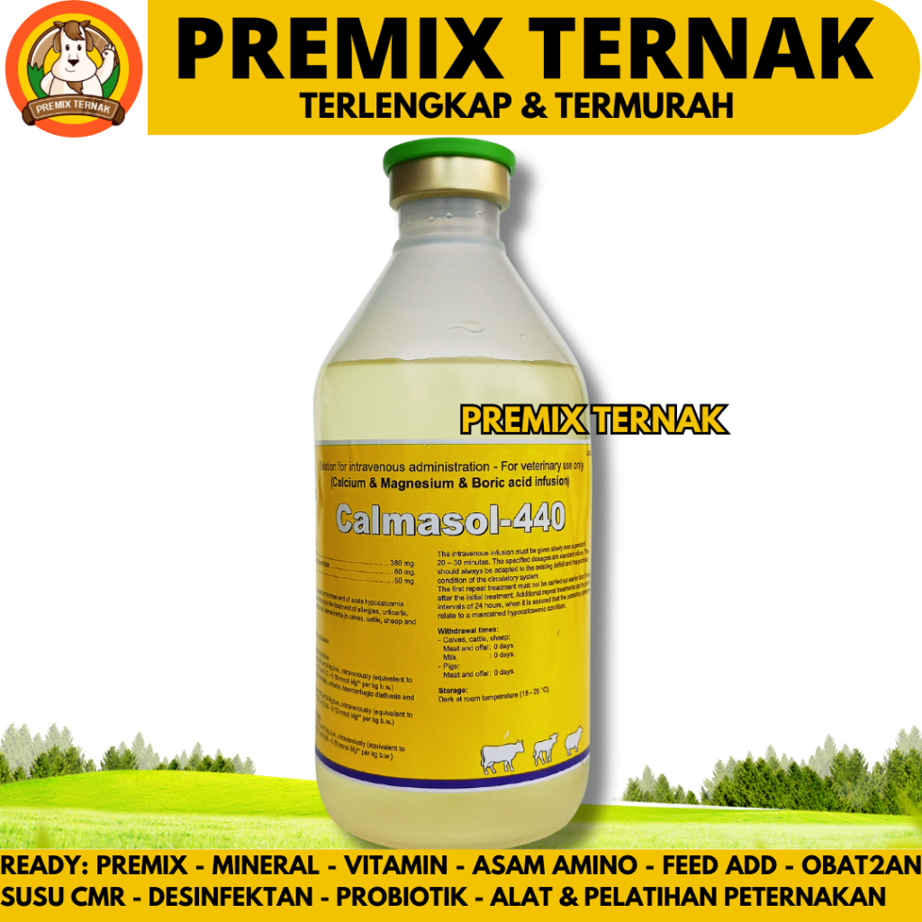 Jual CALMASOL-440 isi 500ML INTERCHEMIE - Kalsium Infus untuk Hewan ...