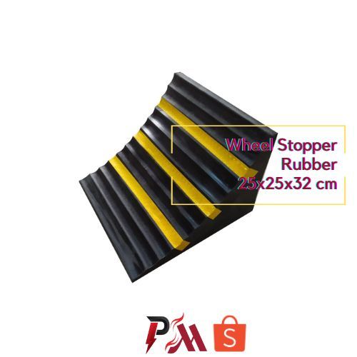 Jual WHEEL CHOCK STOPPER TRUCK 25X25X32 CM RUBBER GANJAL BAN MOBIL ...