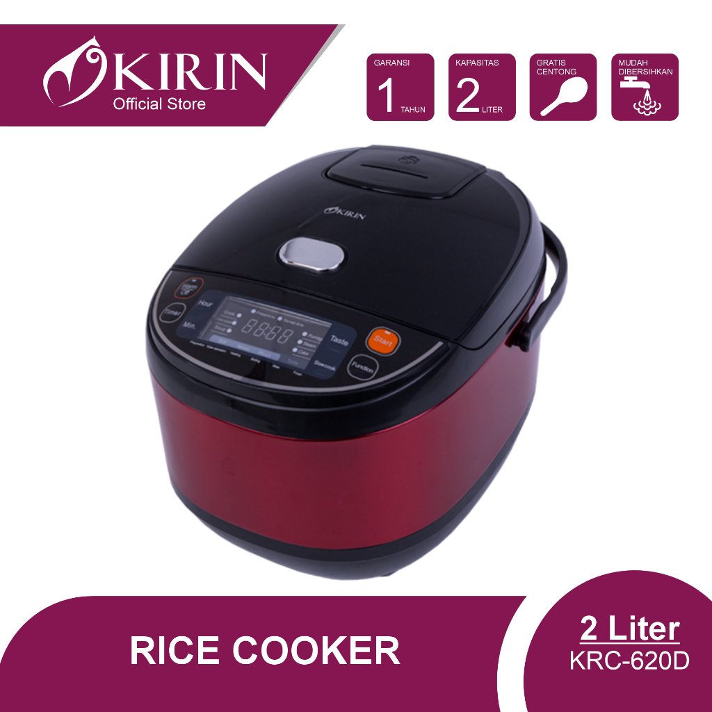 Jual Kirin KRC-620D Digital Rice Cooker 6 in 1 - Rice Cooker Pintar dengan Kapasitas 2 Liter ...