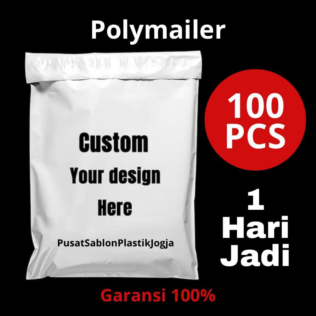 Jual [100 PCS ] Sablon plastik Polymailer 10x20, 16x20, 17x30, 20x30, 25x35, 30x40, 35x50, 40x50 ...