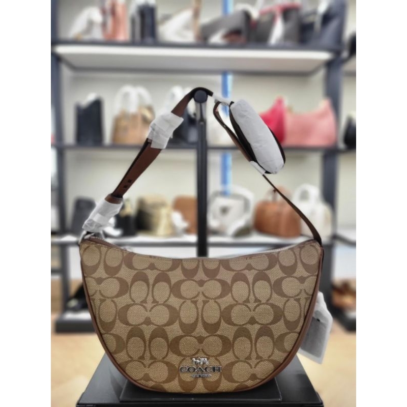Jual Coc Pace Shoulder Bag In Signature Canvas SILVER/KHAKI | Shopee ...