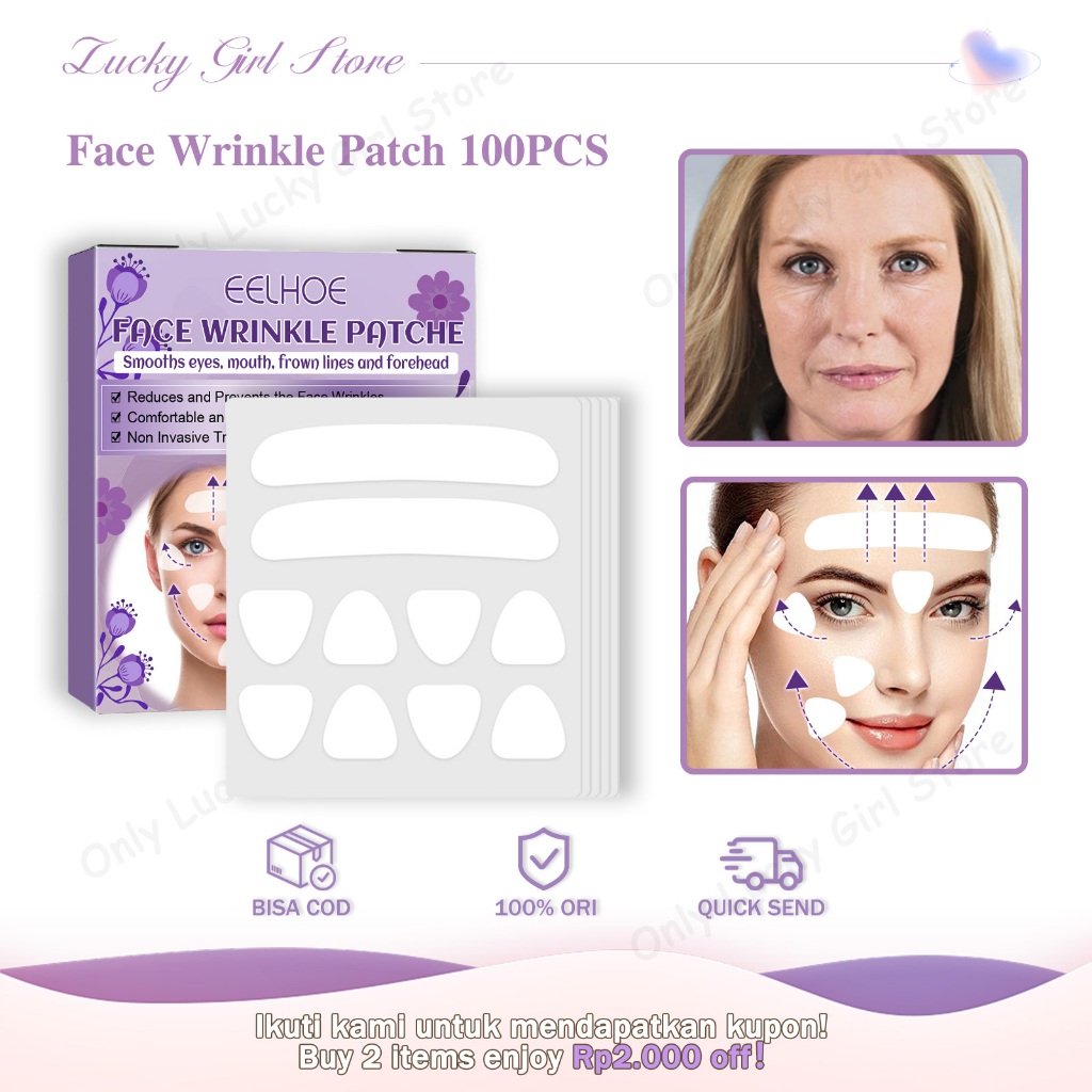 Jual [Beli 2 Gratis 1] EELHOE Face Wrinkle Patch 100pcs Stiker Wajah ...