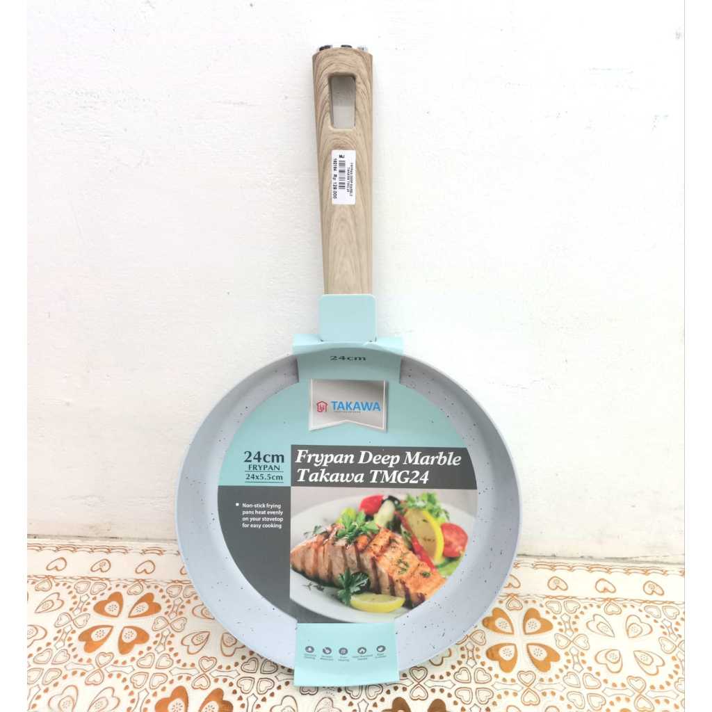 Jual Frypan Deep Marble Takawa TMG 24 | Teflon Anti Lengket ...