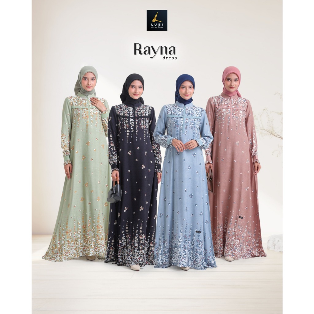 Jual Gamis Lubi Terbaru 2024 Gamis Lubi Rayna Dress Bahan Dobby Viscose ...