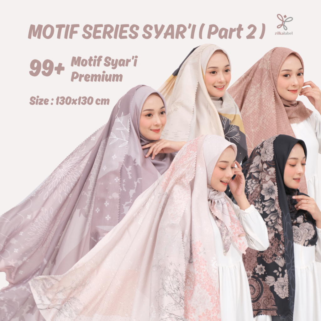 Jual [PART 2] Zilkalabel – Motif Series Syari 130x130cm / Bahan Voal ...