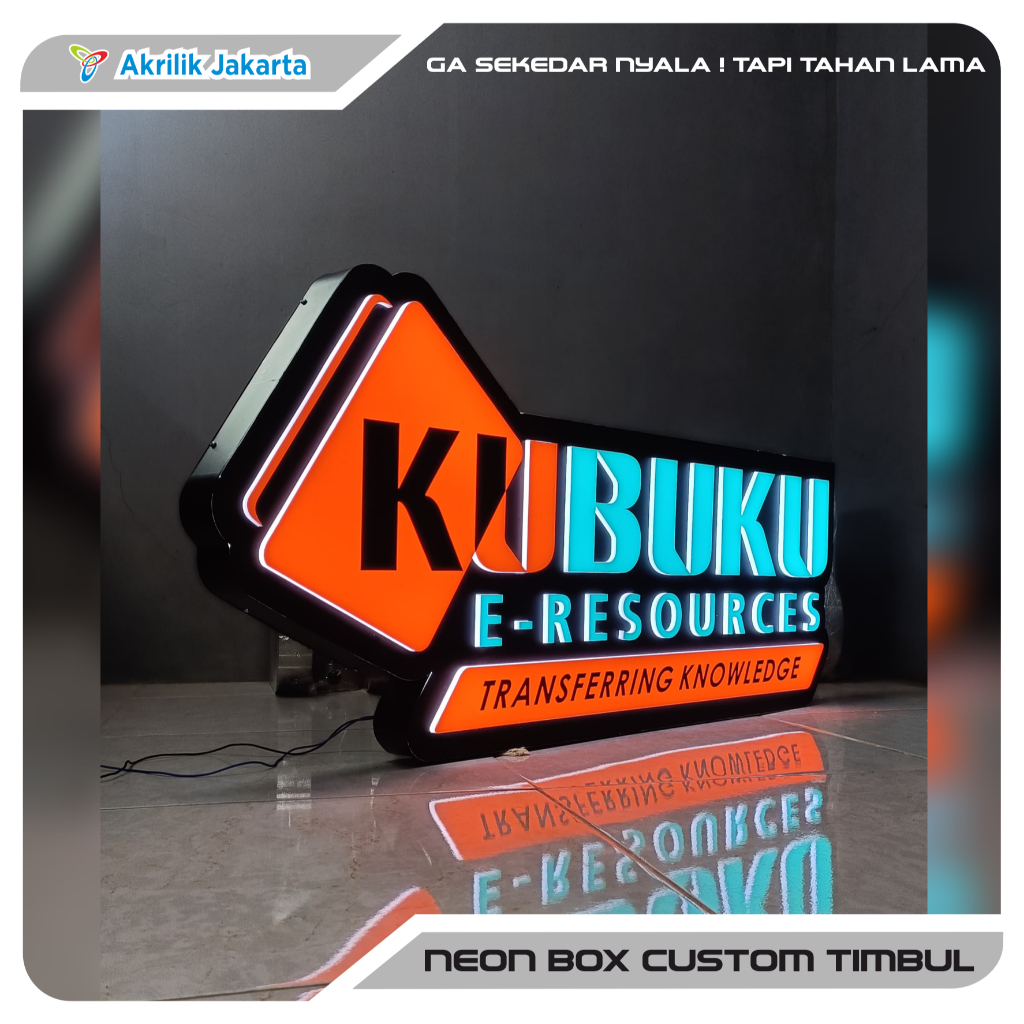Jual Neon Box custom bentuk kontur logo + Huruf Timbul | custom Neon ...