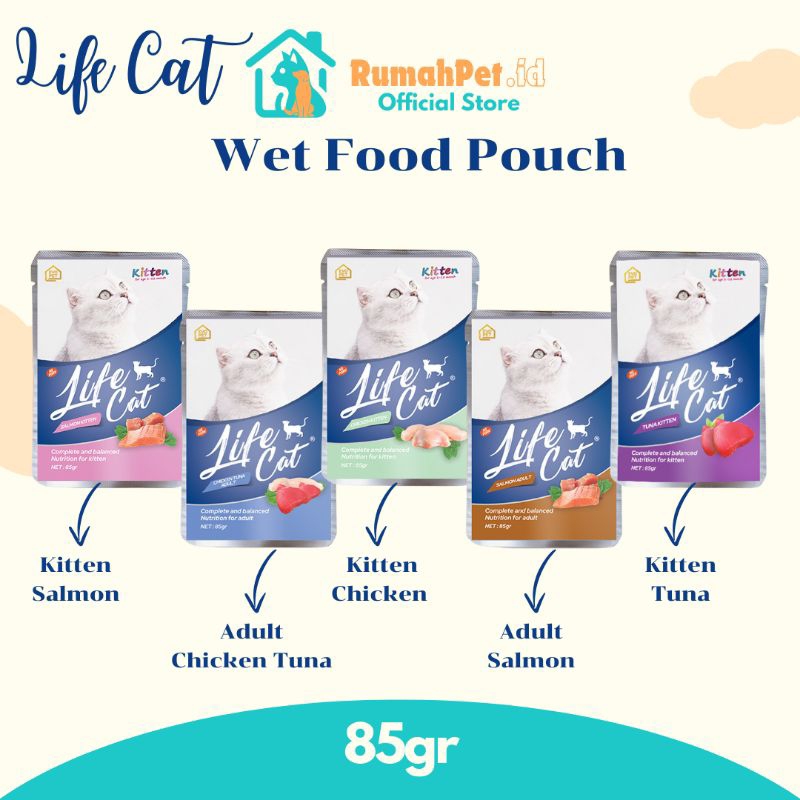 Jual Life Cat Wet Food Pouch 85gr Life Cat Makanan Basah Kucing Sachet ...