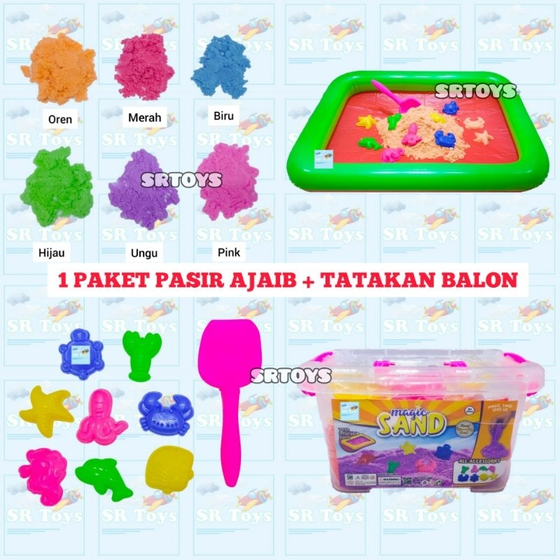Jual PROMO 1 SET PASIR AJAIB ANAK / MAGIC SAND 1 KG + BOX + CETAKAN ...