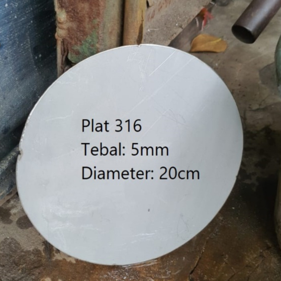 Jual Plat 316 Tebal: 5mm | Bulat lingkaran | Uk: diameter 20cm ...