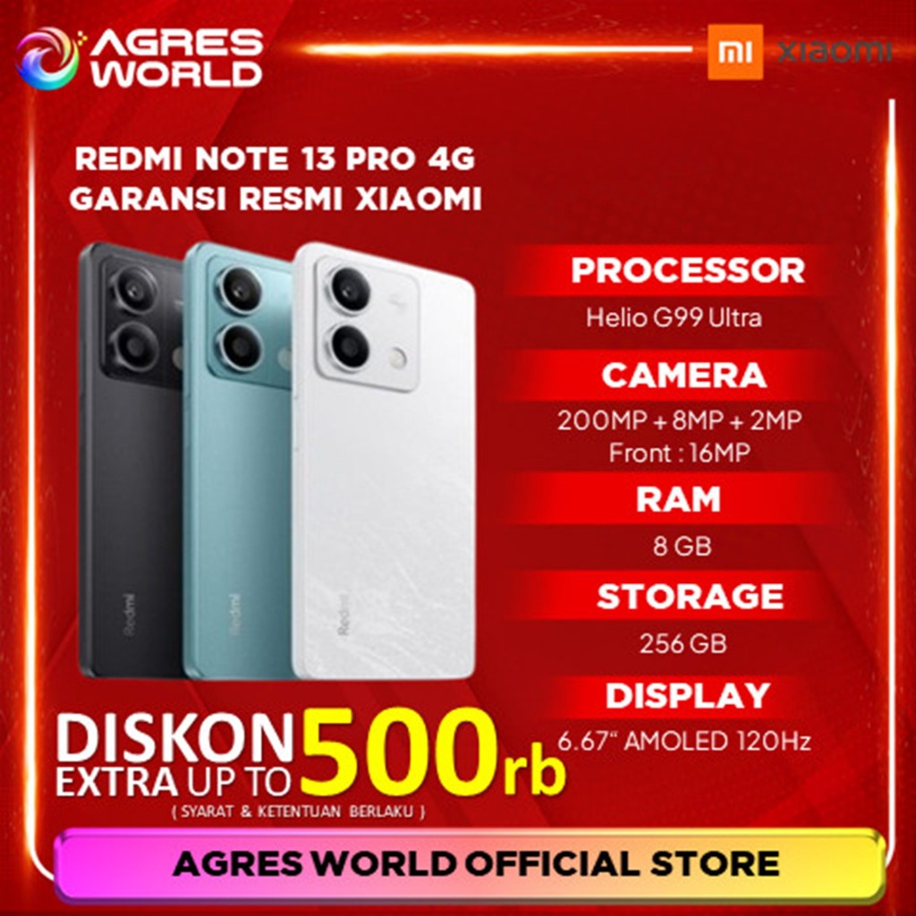 Jual Xiaomi Redmi Note 13 Pro 4G | Redmi Note 13 Pro 5G [8GB+256GB ...