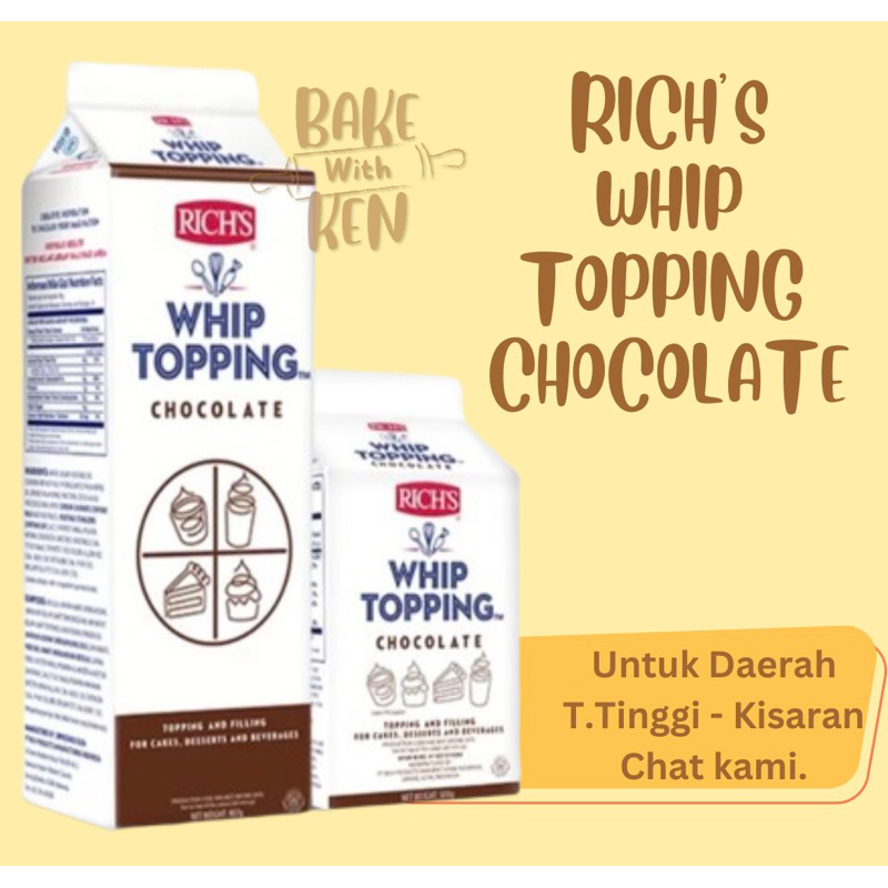 Jual RICH'S - RICH WHIP CREAM COKLAT WHIPPING KRIM CAIR / WHIP TOPPING ...