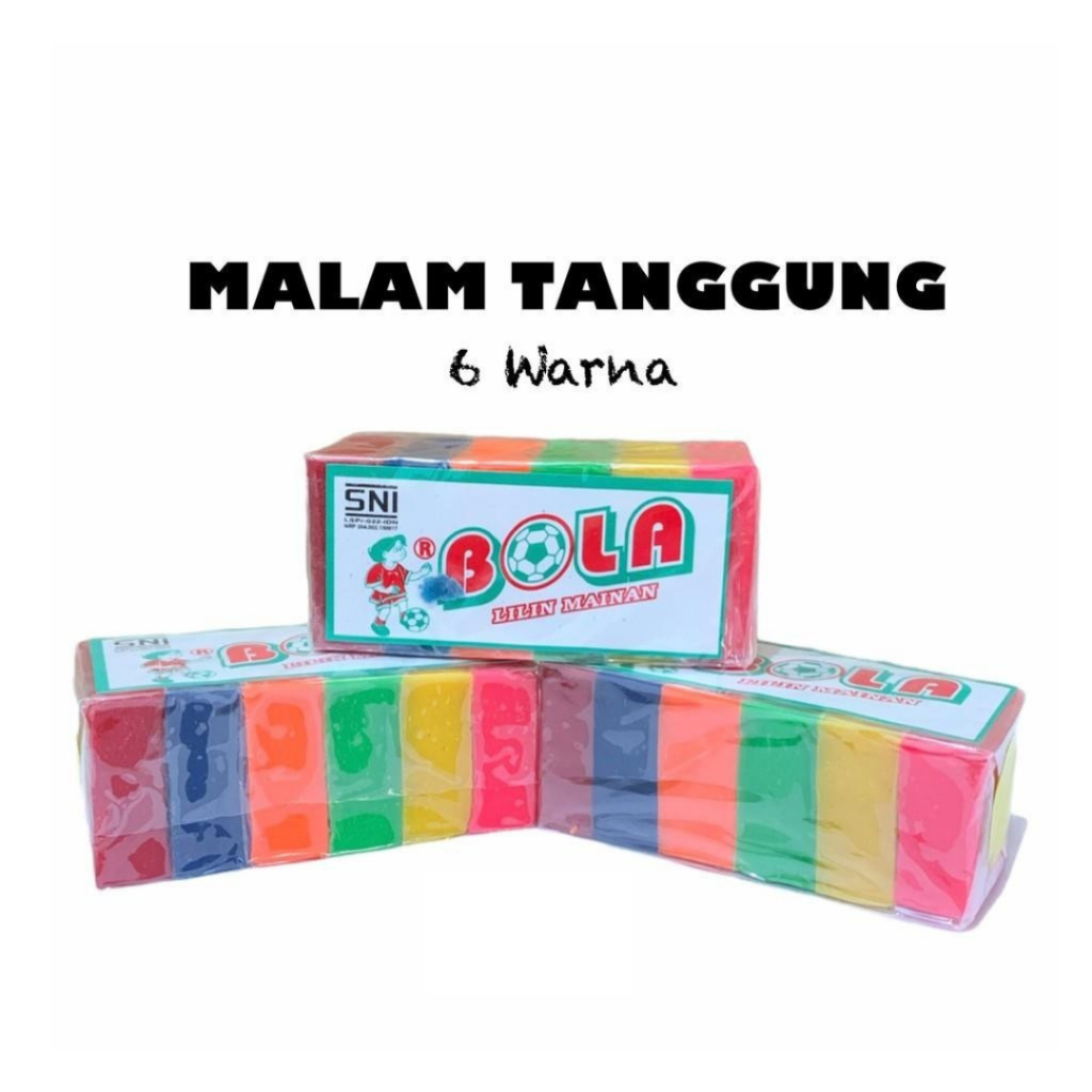Jual Lilin Mainan/Malam/Plastisin/Playdough Tanggung 6 warna (Pak ...