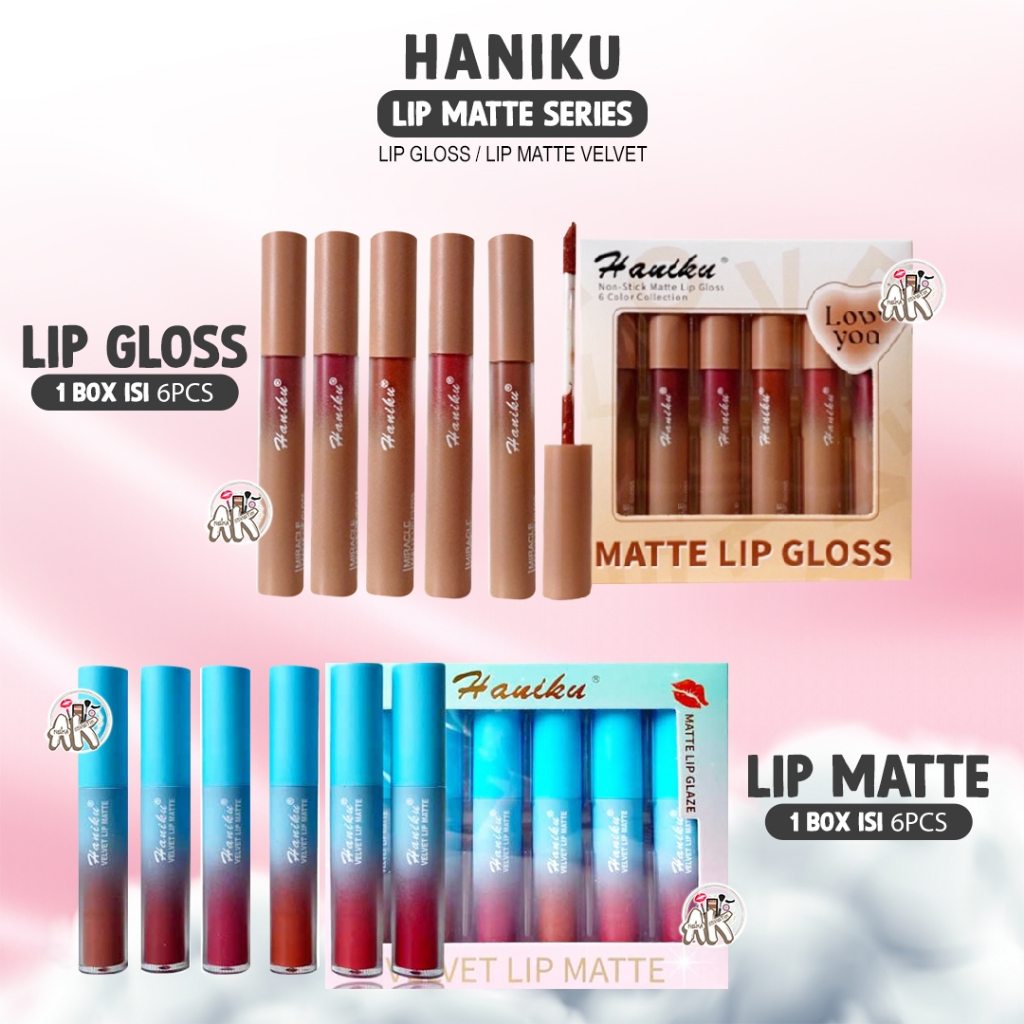 Jual HANIKU LIP CREAM SET ISI 6 PCS SERIES ( VELVET LIP MATTE / LIP ...