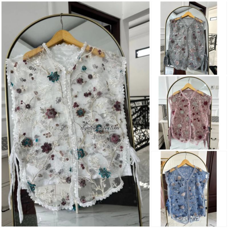 Jual Vest Rompi Brukat Outer Wanita Kondangan Vest Kebaya Atasan Brukat ...