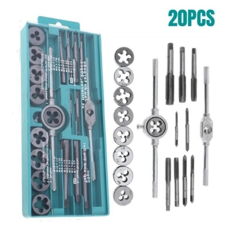 Jual Alat Senai Tap Die Set Snai Ulir Drat Mur Baut Senei - 20 PCS ...