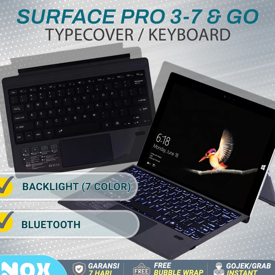Jual KODE W19Q Microsoft Surface Pro 34567 GO 1 2 Keyboard Typecover Case dengan 7 warna ...